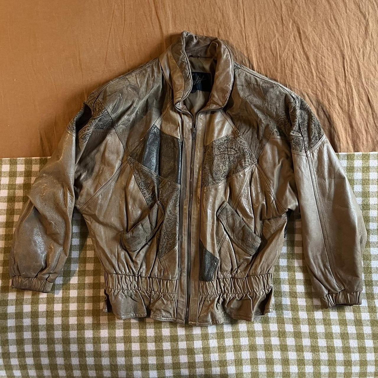 Vintage Winlit Genuine Leather Jacket - Tan... | Depop