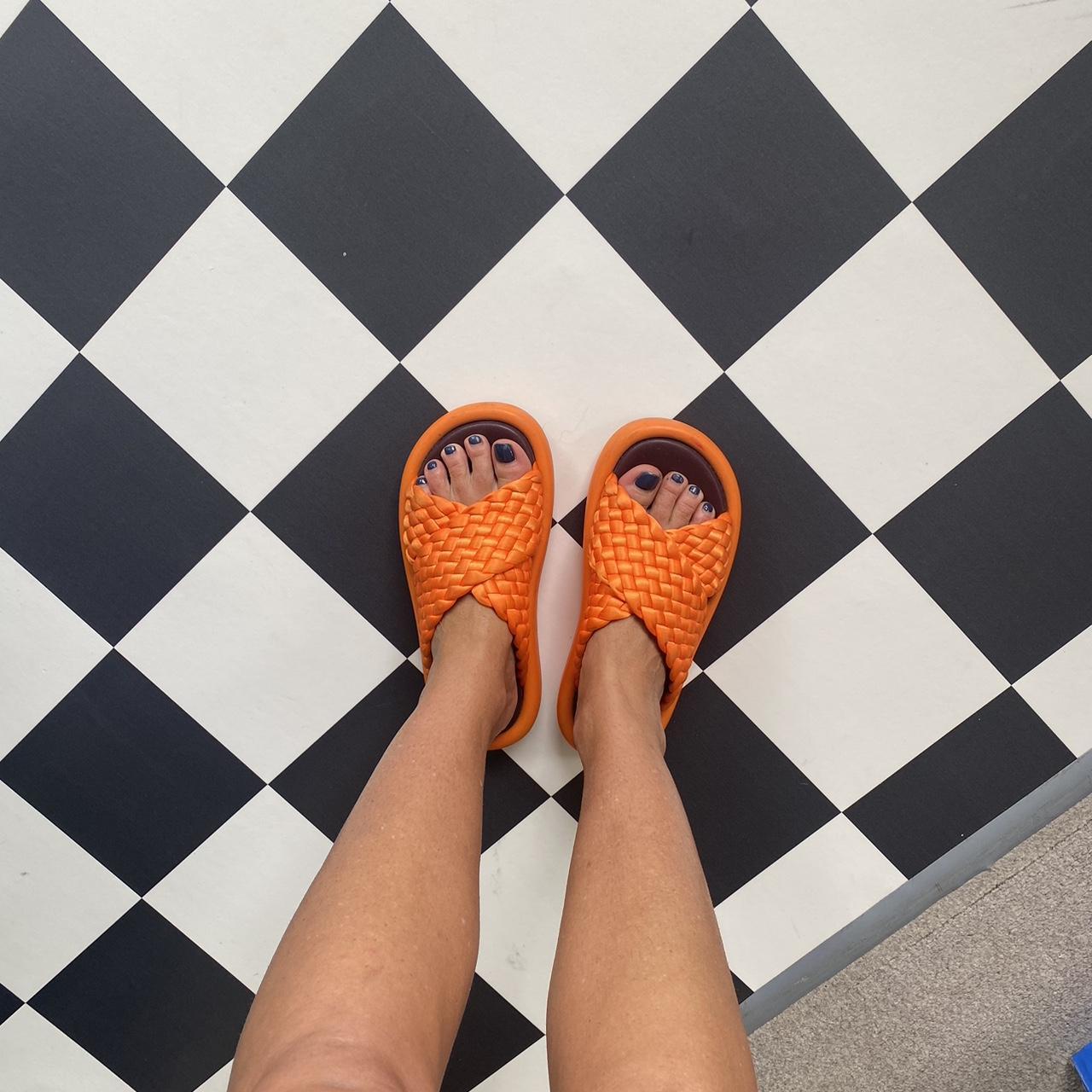 NZ designer Nelson Made orange slides! The comfiest!... - Depop