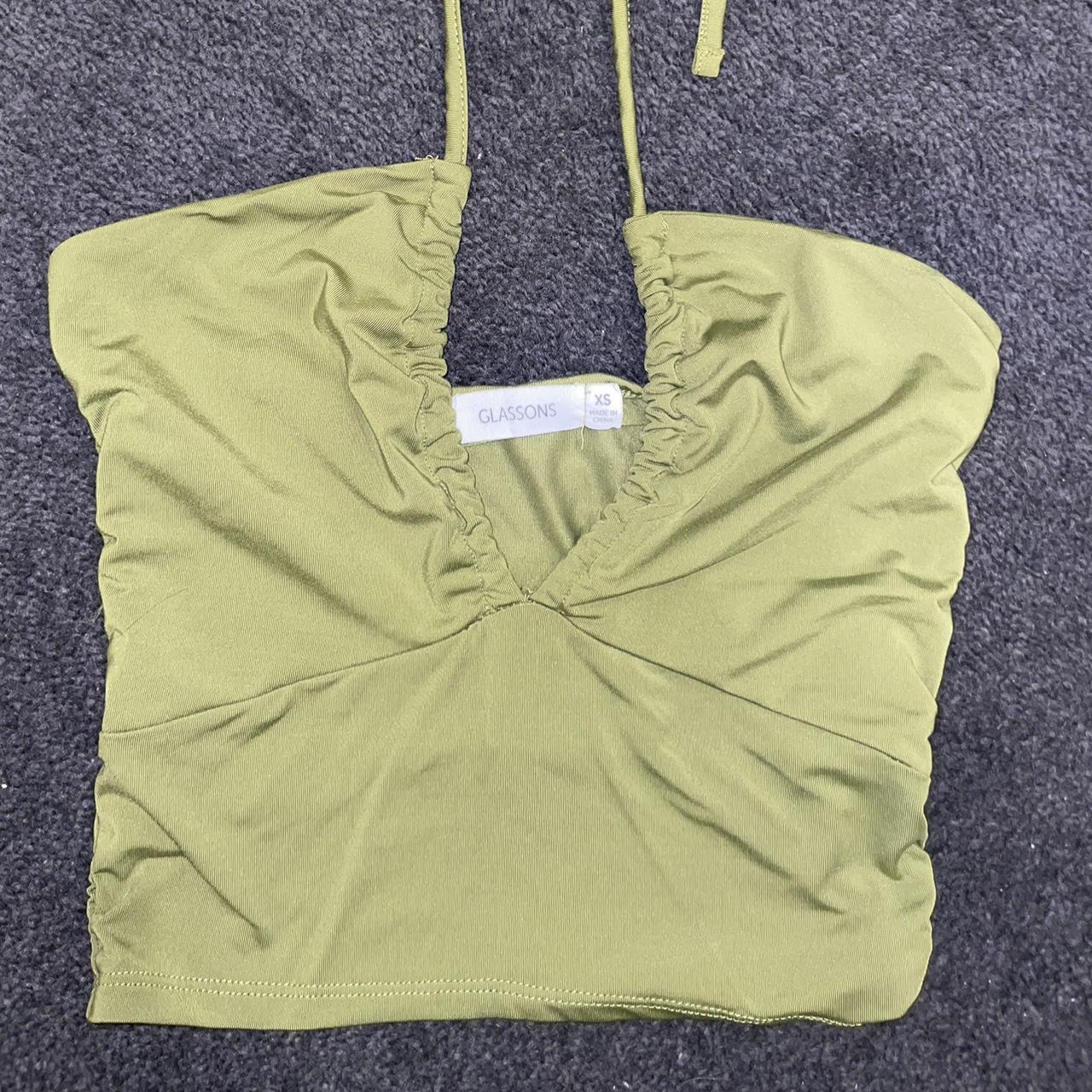 green glassons halter top size xs price doesn’t... - Depop