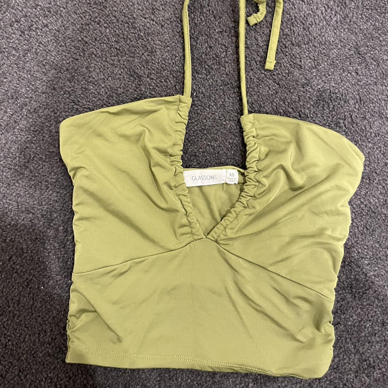 green glassons halter top size xs price doesn’t... - Depop