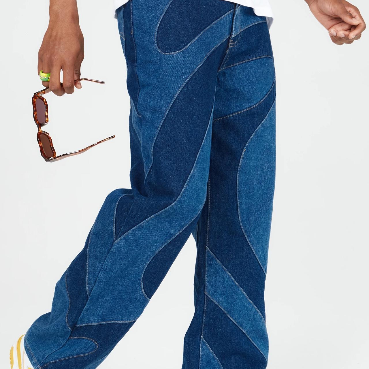 Jaded London Men's Blue and Navy Jeans | Depop