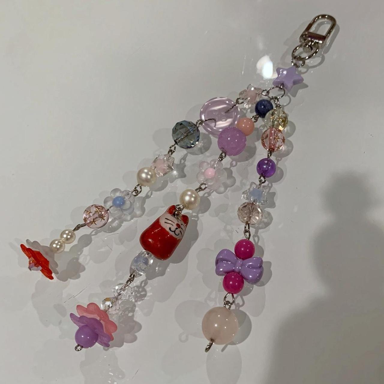 candyland beaded keychain ☆ keychain with mixed... - Depop