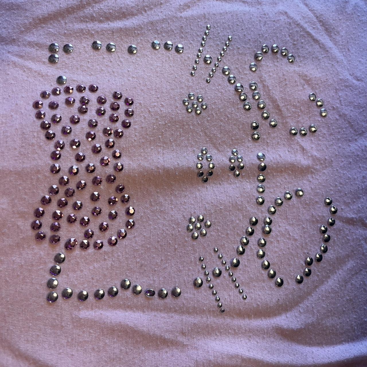 Pink bedazzled hello kitty tank top with rhinestone... | Depop