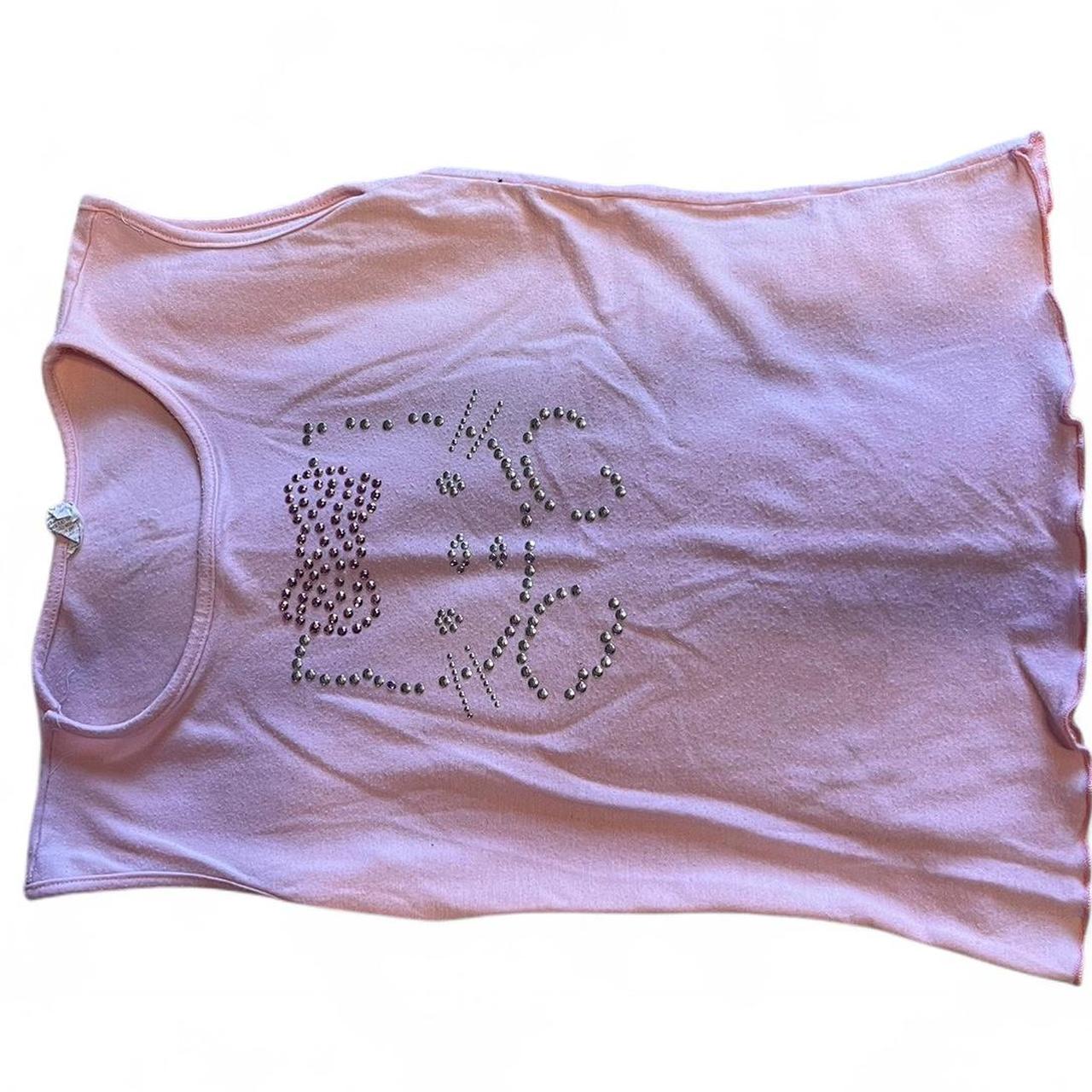 Pink bedazzled hello kitty tank top with rhinestone... | Depop