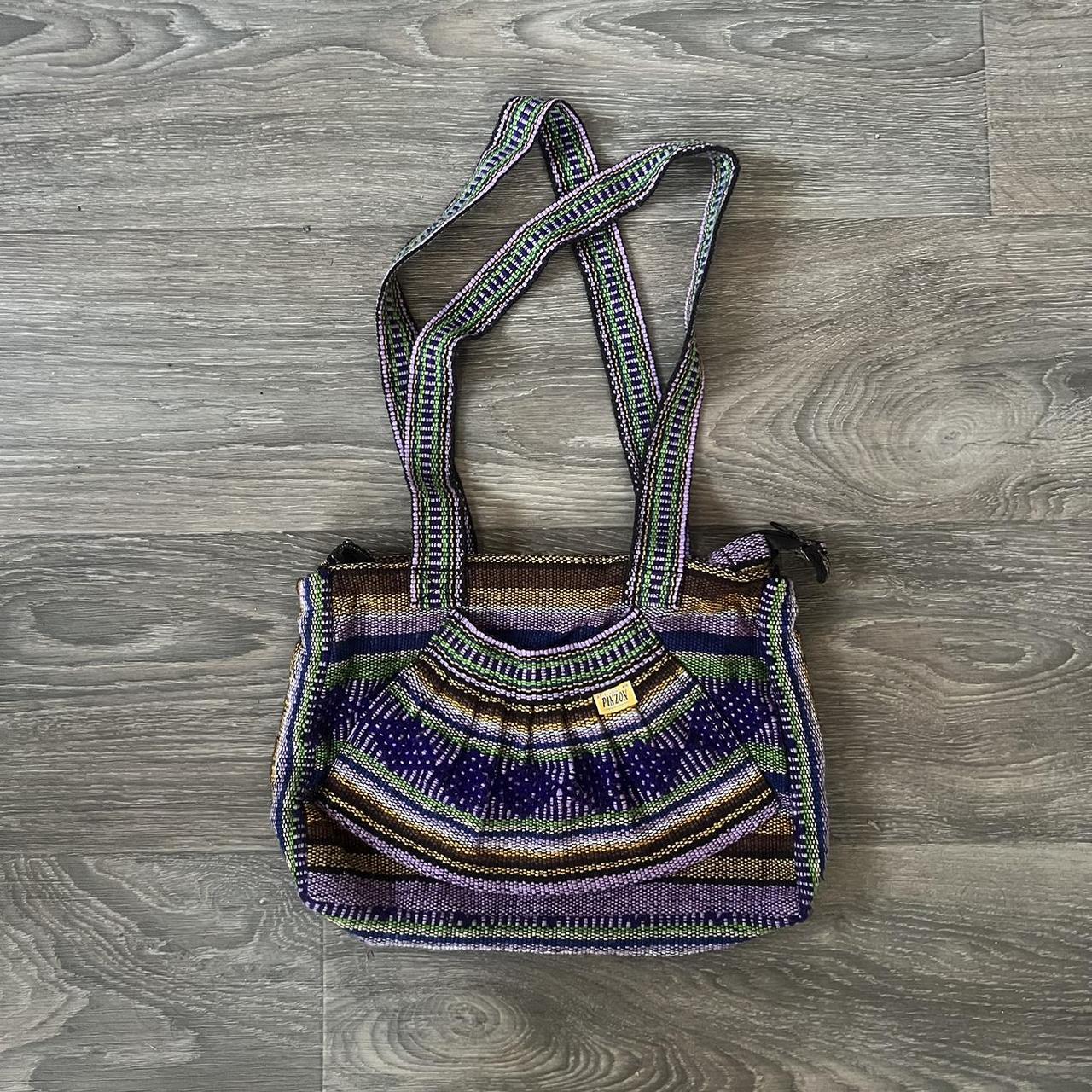 Small Pinzon Mexican Purse Purple, brown, green - Depop