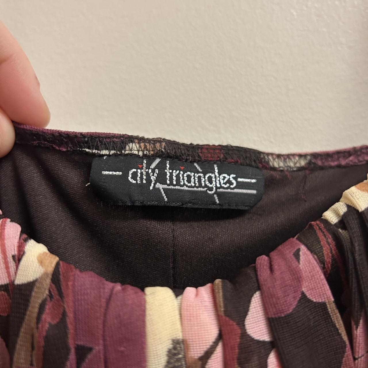 city triangles brown and pink floral midi dress with... | Depop