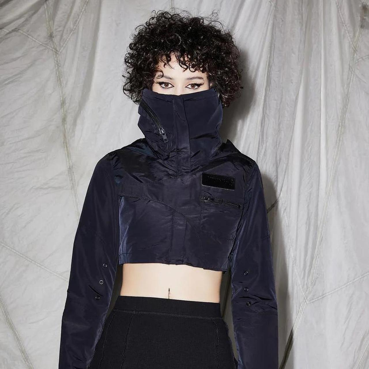 Darker Wavs Reverb Cropped Windbreaker... - Depop