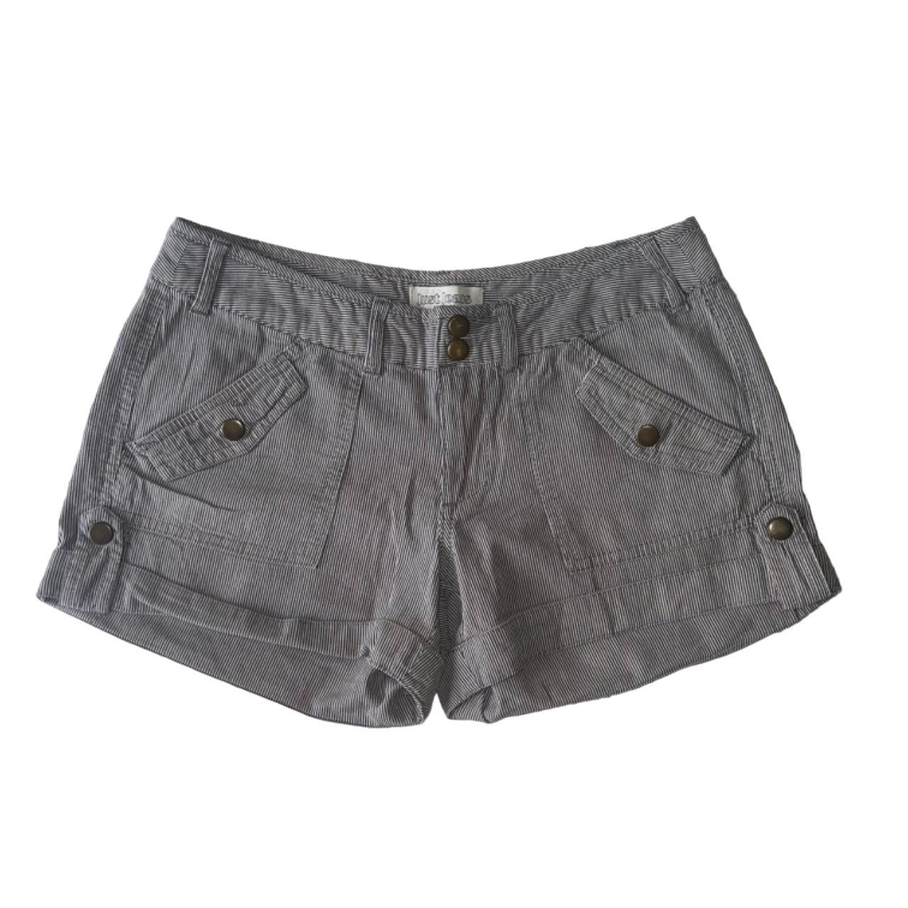 Low Rise Striped Micro Mini Shorts Size 6 (low rise... - Depop