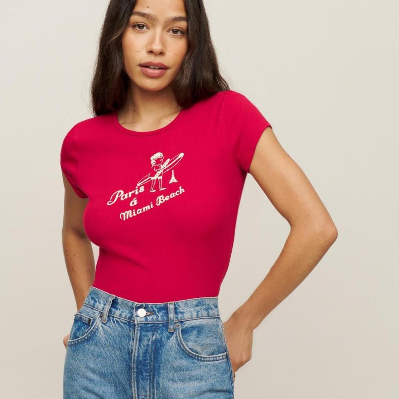 Reformation hartley top Worn once #reformation... - Depop