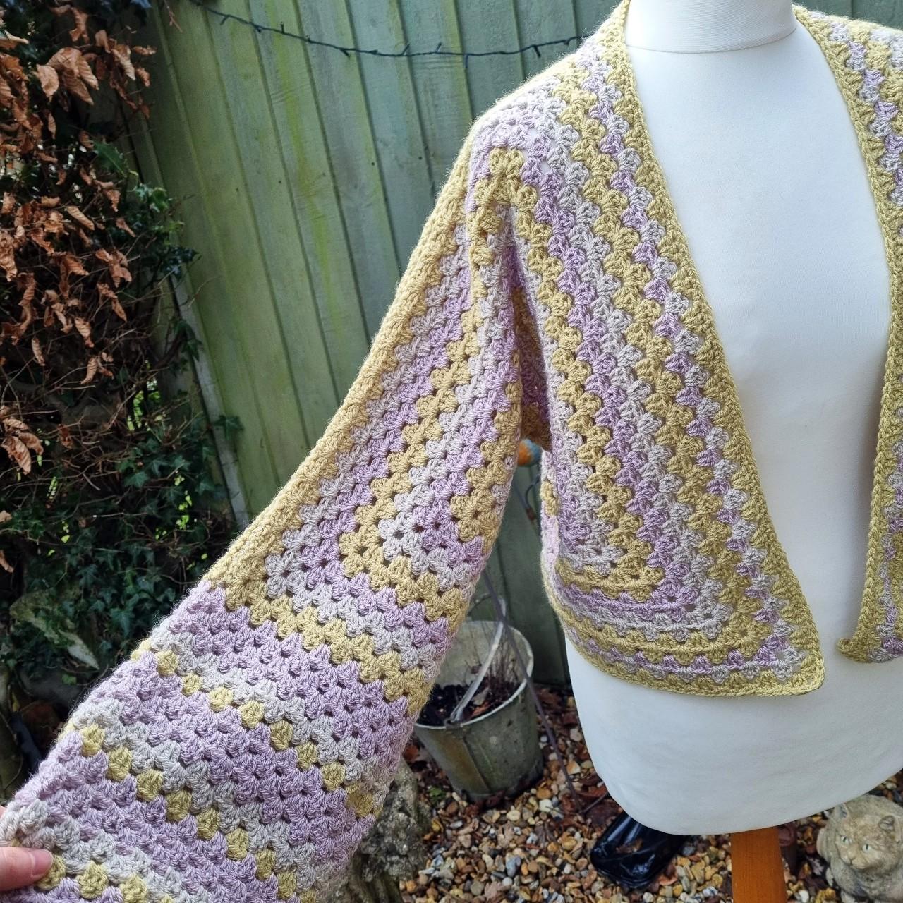 Handmade crochet balloon sleeve granny stitch... - Depop