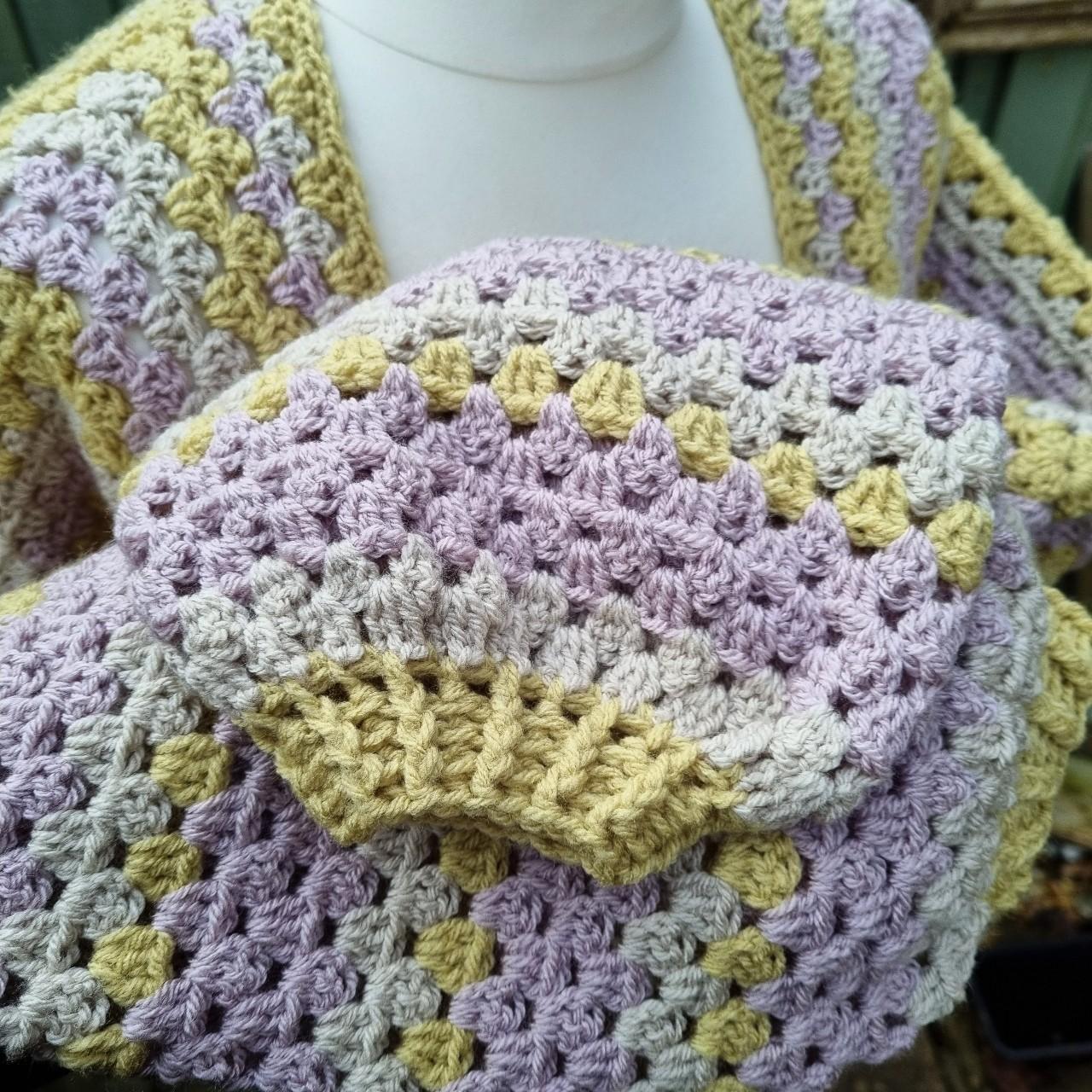 Handmade crochet balloon sleeve granny stitch... - Depop