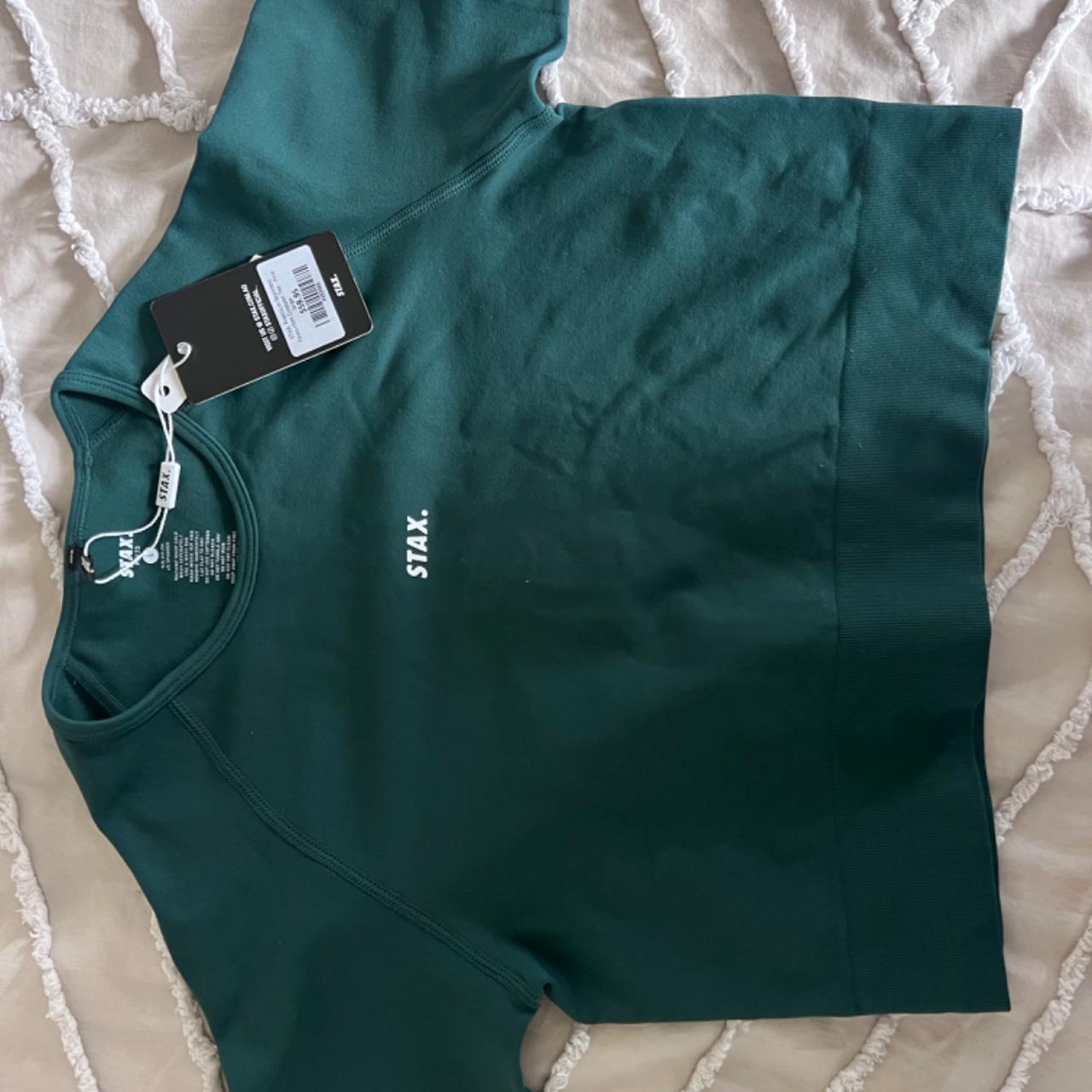 Dark Green STAX workout top Size L Never worn still... - Depop
