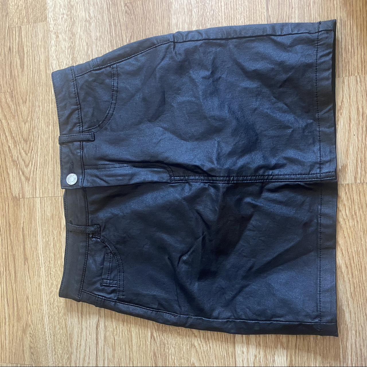 Missguided Faux Leather Mini Skirt Size Uk 10 Depop