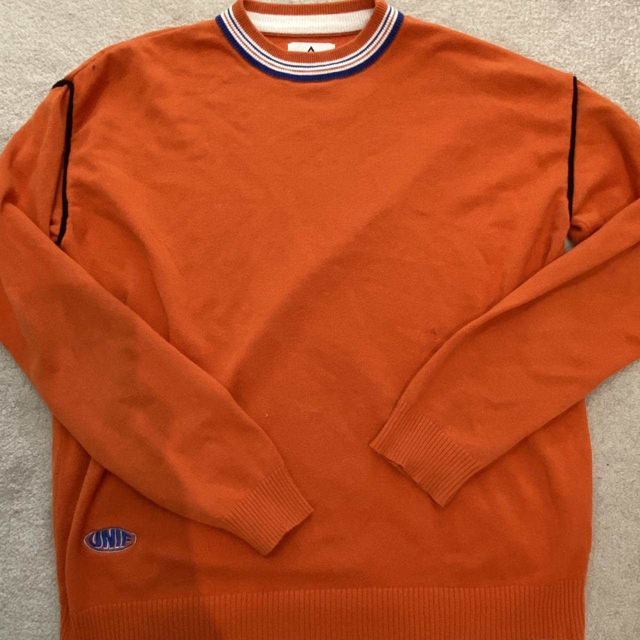 🧞‍♀️sick unif orange and blue jumper - great quality... - Depop