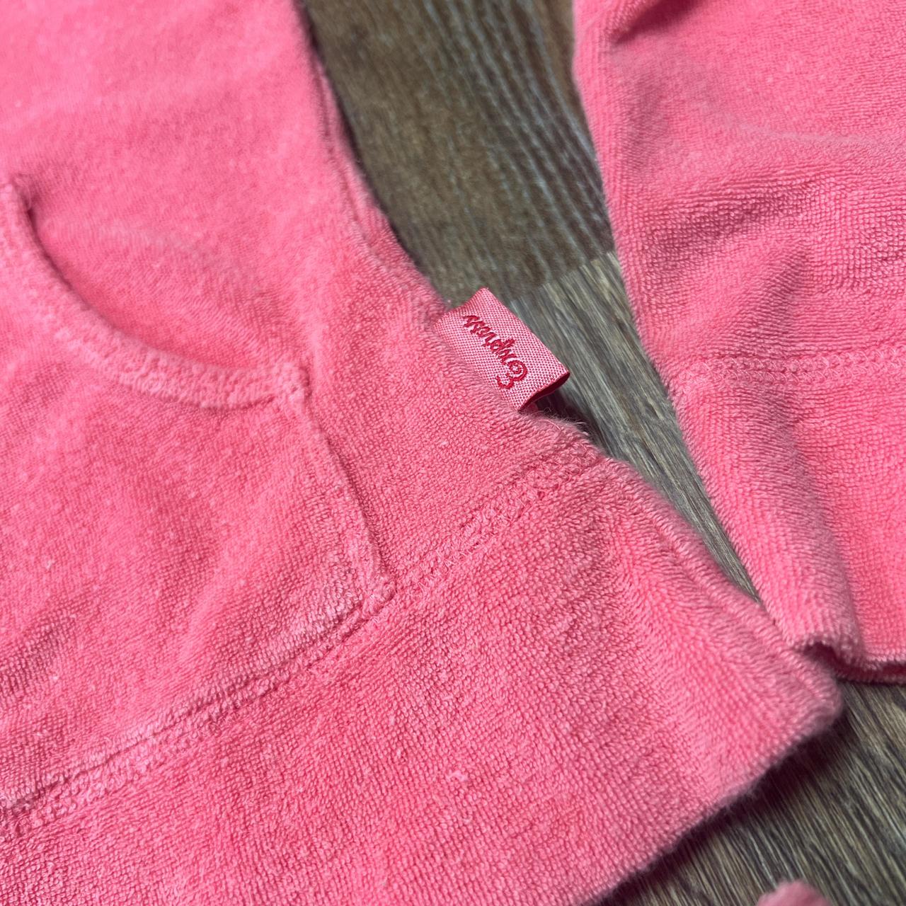 Vintage Express pink terry cloth shorts and hoodie... - Depop