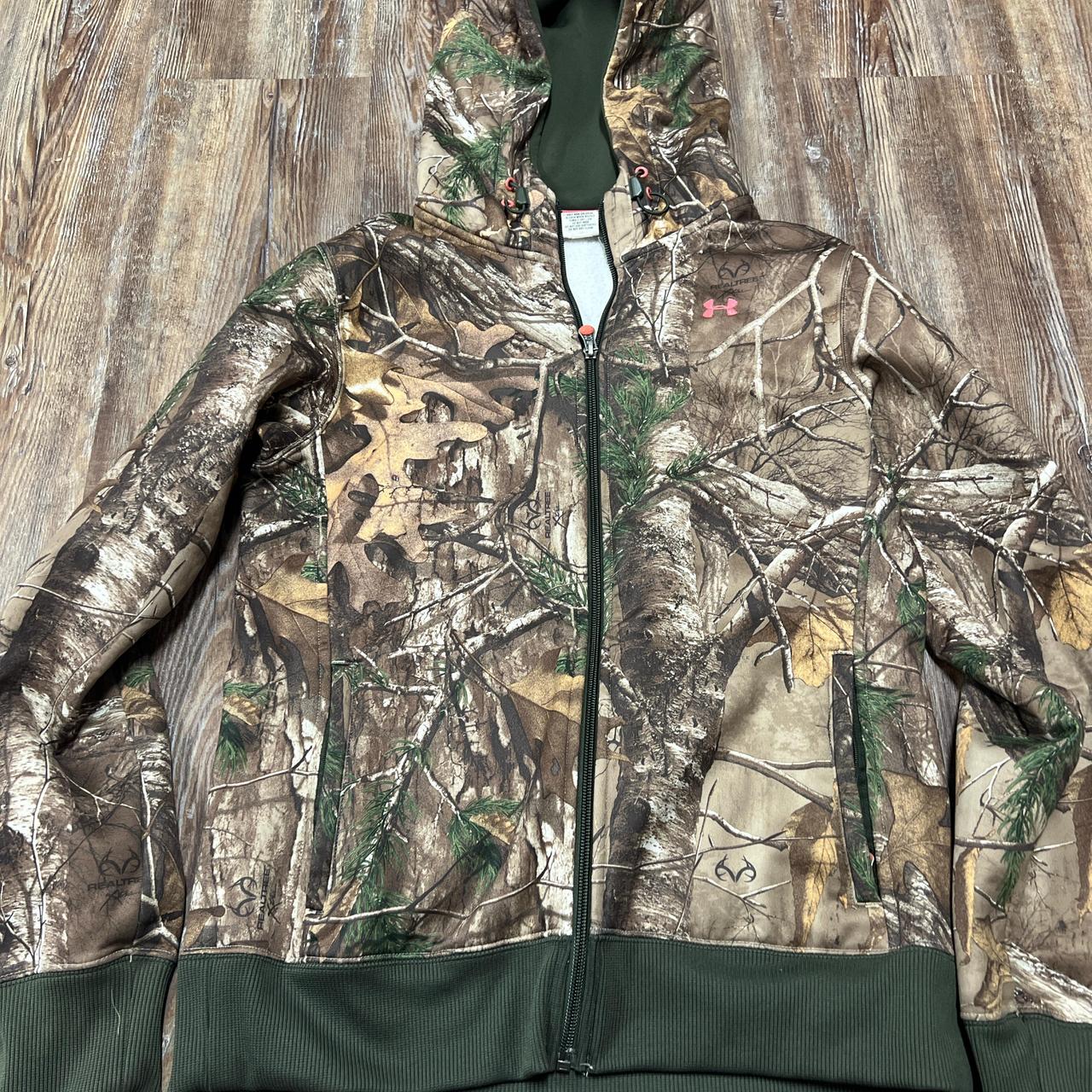 Under Armour realtree camo zip up hoodie with hot... - Depop