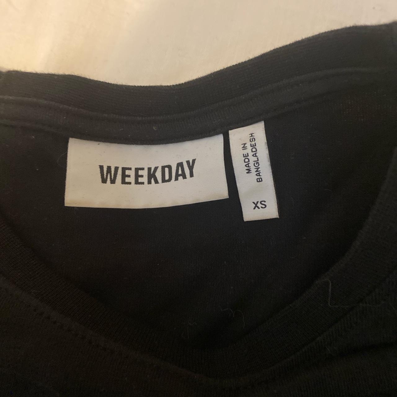 black crop top size xs but fits a s from weekday,... - Depop