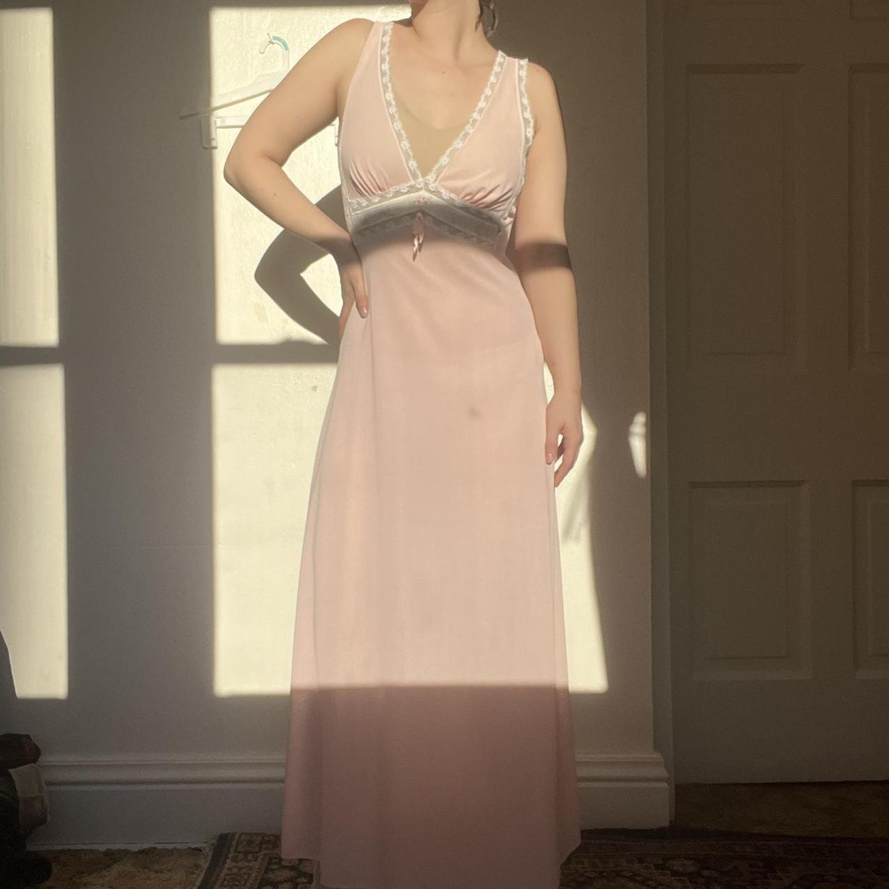 Dainty sheer 1970s floor length nightgown Empire... | Depop