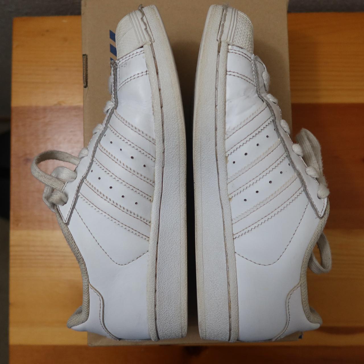 Adidas all-white superstars 🌟 - Size 4 - Length of... - Depop