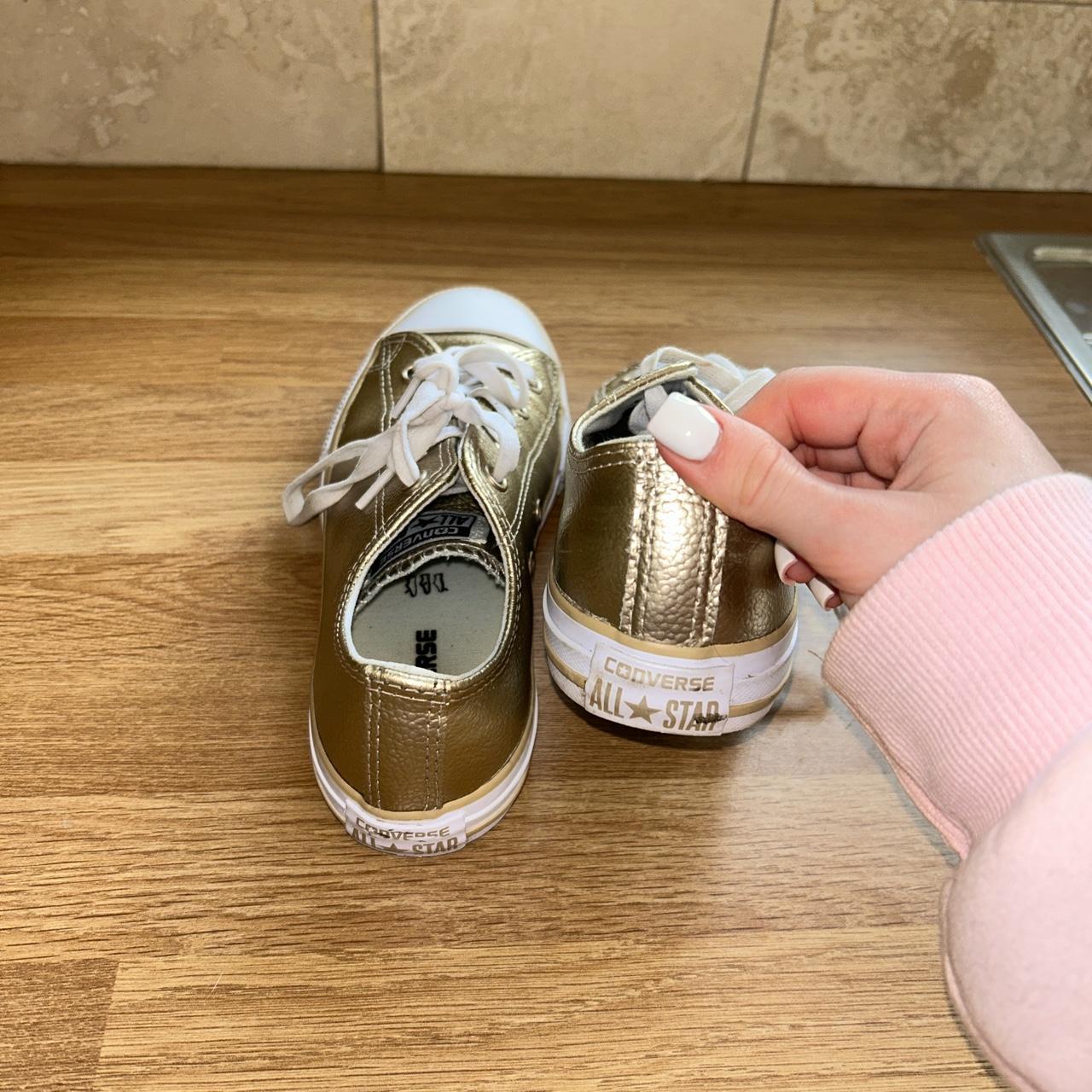 converse all star gold trainers, size uk 2 only... - Depop
