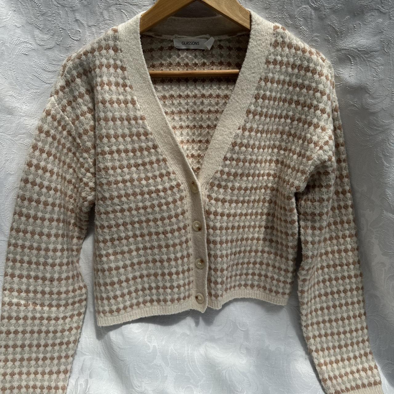 Glassons knit patterned cardigan with a slight... | Depop
