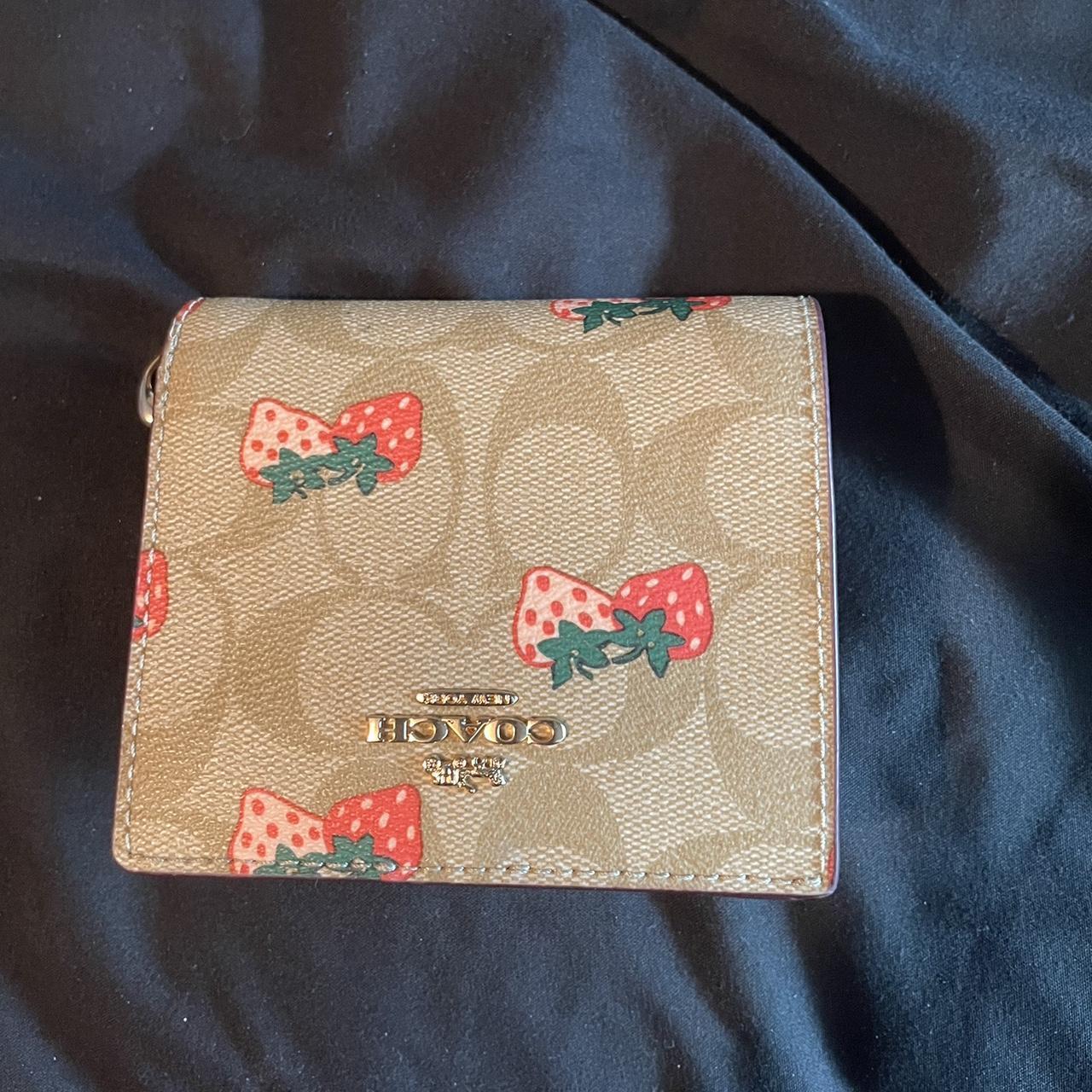 coach strawberry wallet limited edition, no longer... - Depop