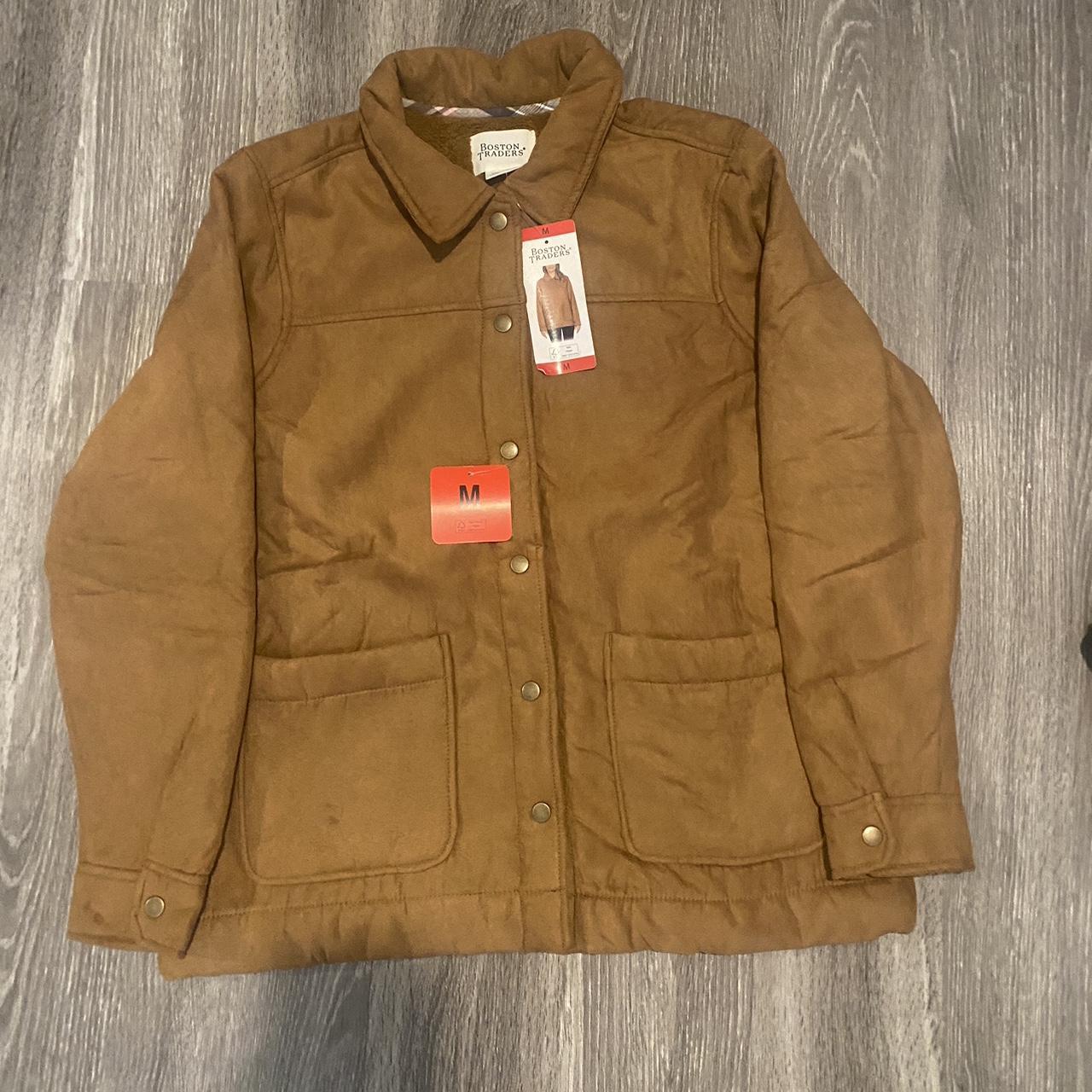 brown button up sams club jacket size women’s... - Depop