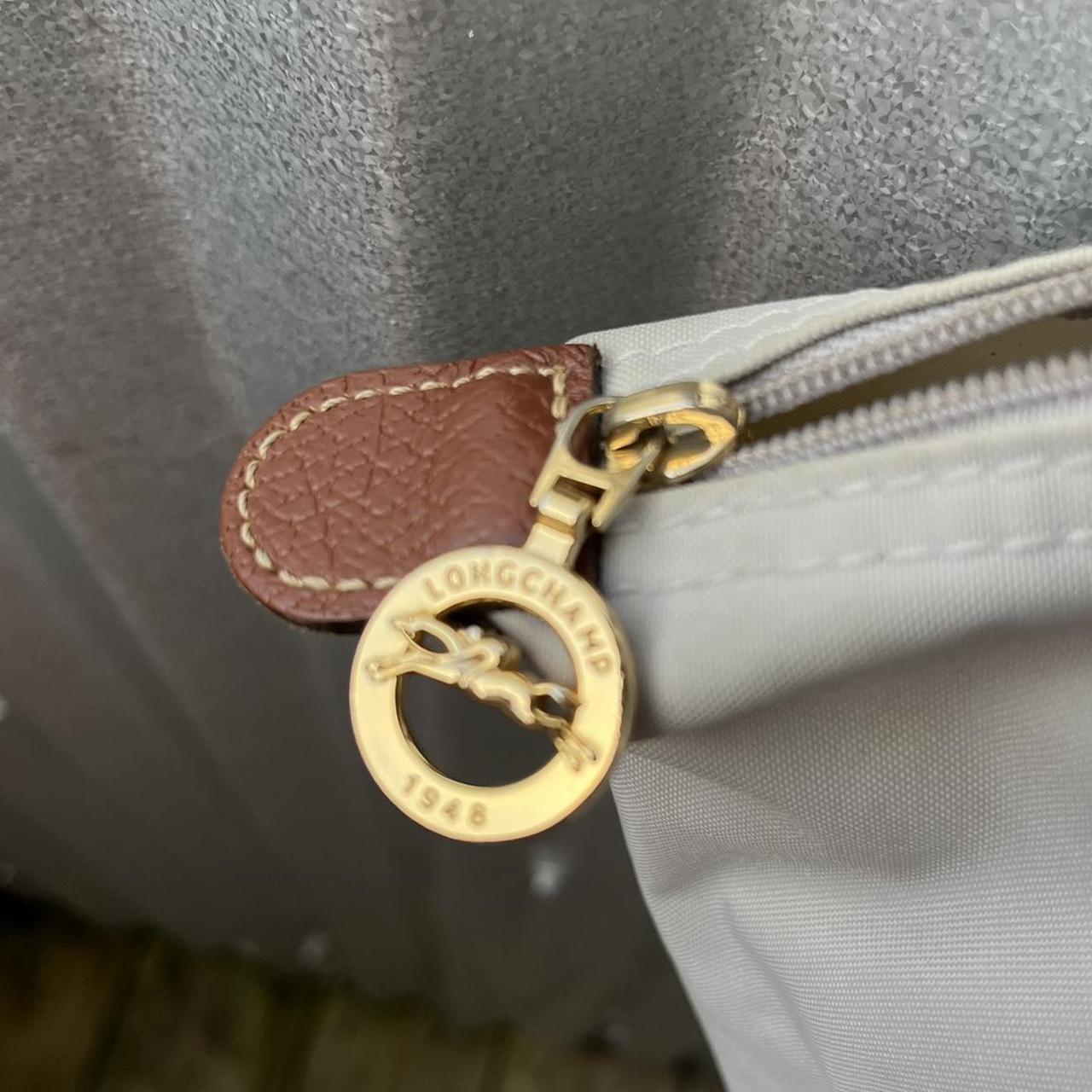 Longchamp mini light grey purse/bag - Depop