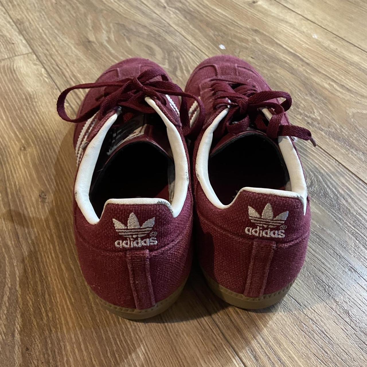 Rare Burgundy hemp men’s samba soccer shoes - Depop