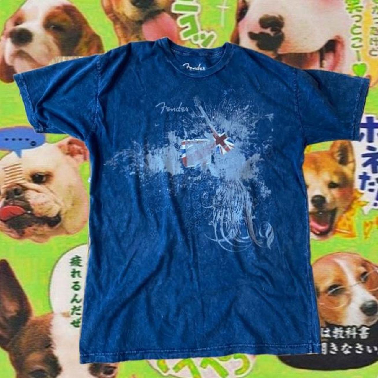Original vintage blue fender guitar t shirt with... - Depop