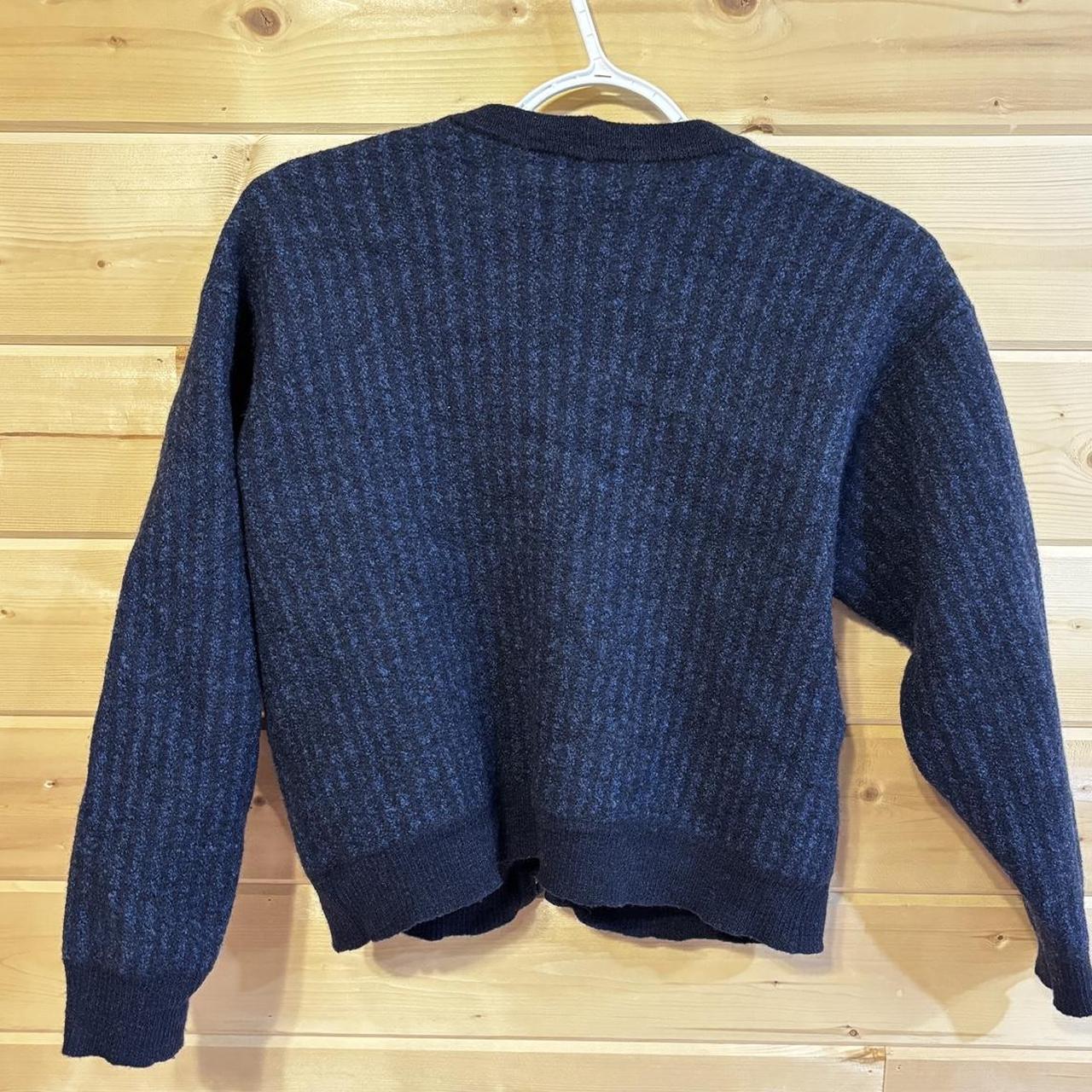 Dark blue and light pretty blue wool cardigan She so... - Depop