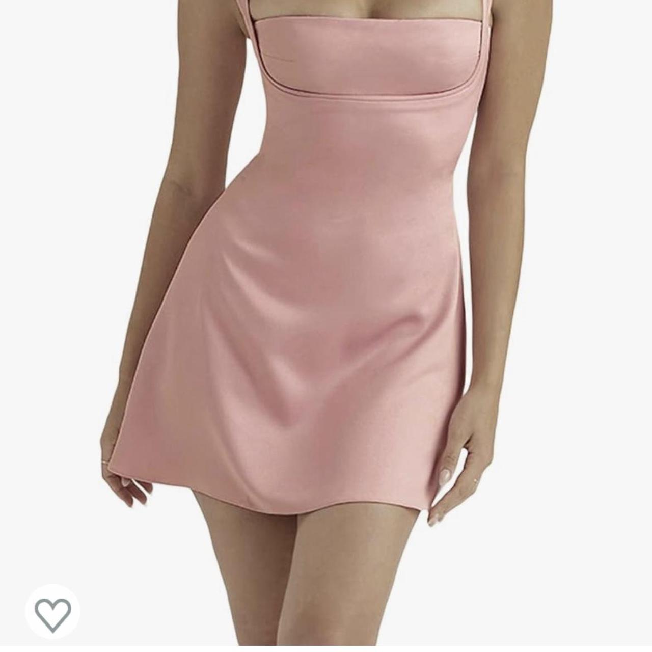 Amazon pink dress - trendy - never worn - silky... - Depop