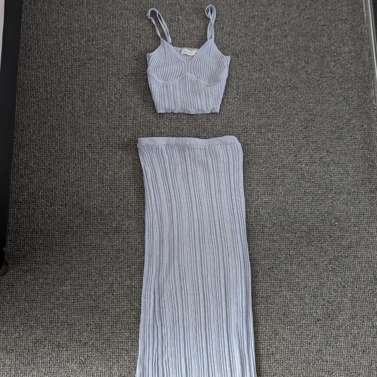 Glassons set in light blue Knit material Maxi skirt... - Depop