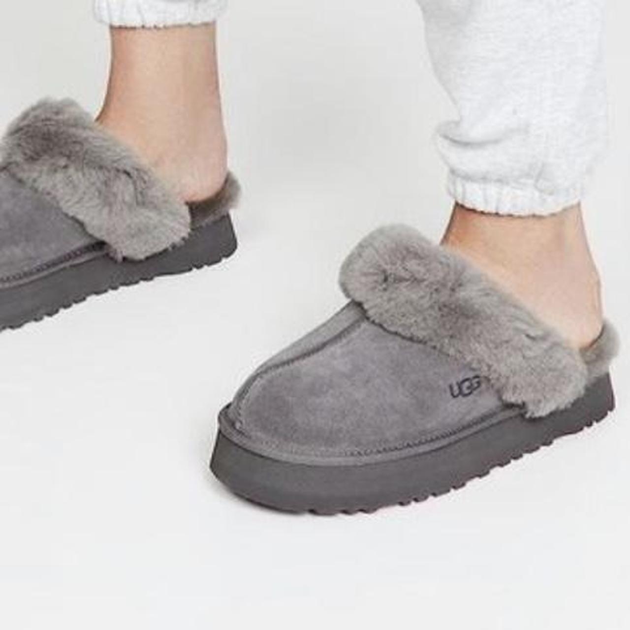UGG gray disquette slippers COLOR: gray SIZE:... - Depop
