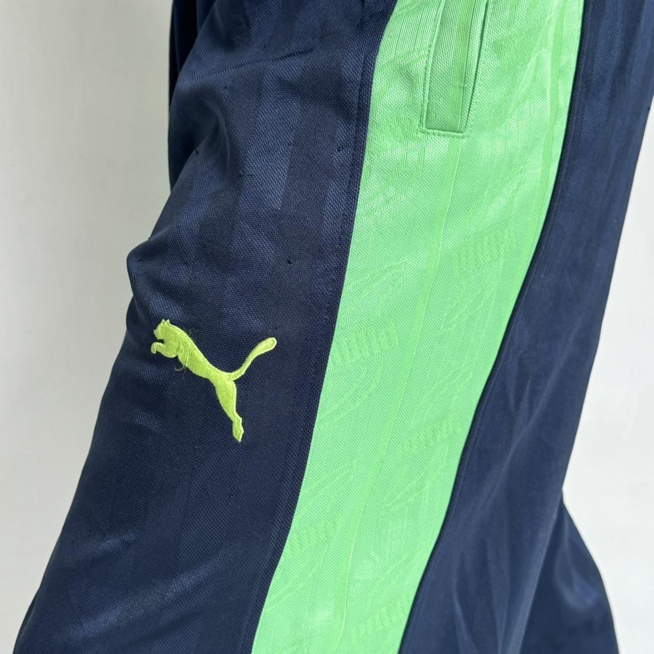 Navy and green Puma track pants Such a cool pair!!... | Depop