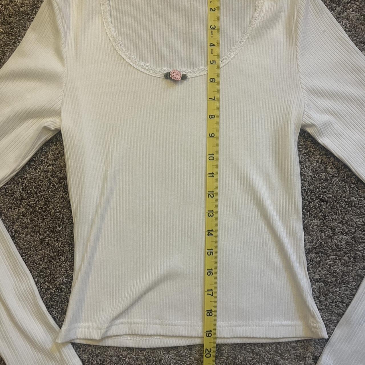 Coquette long sleeve shirt with lace and flower... | Depop