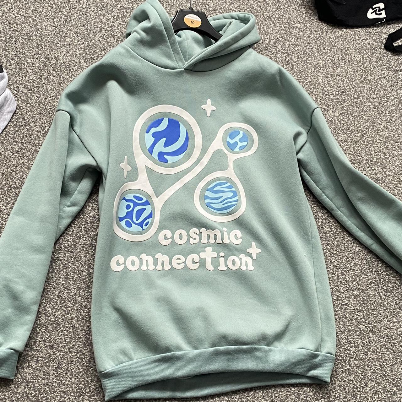 oversized broken planet cosmic connection hoodie dupe - Depop