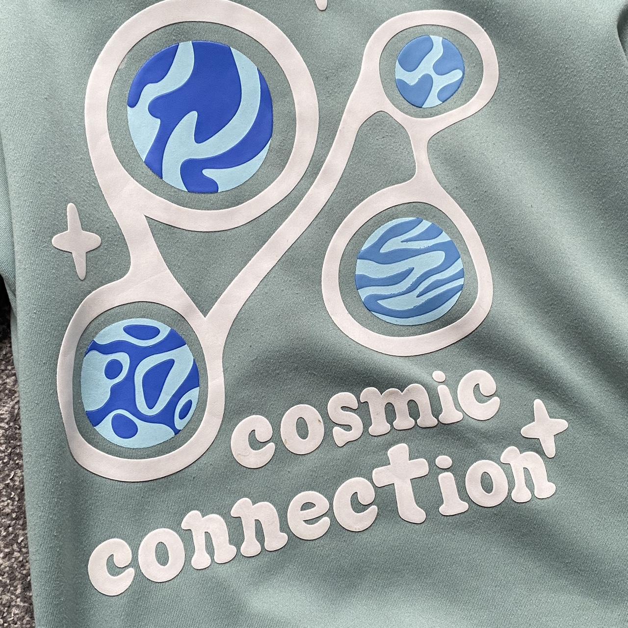 oversized broken planet cosmic connection hoodie dupe - Depop