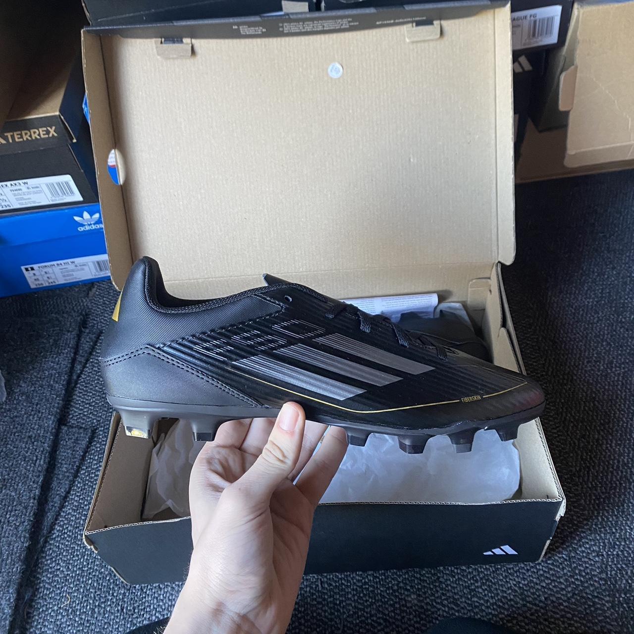 Adidas F50 Club FxG Football Boots Black Gold BNIB... | Depop