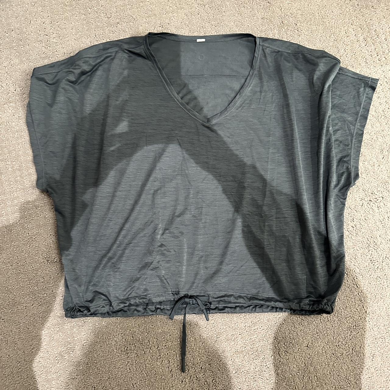 Cropped Lululemon Shirt - sweat wicking material -... - Depop