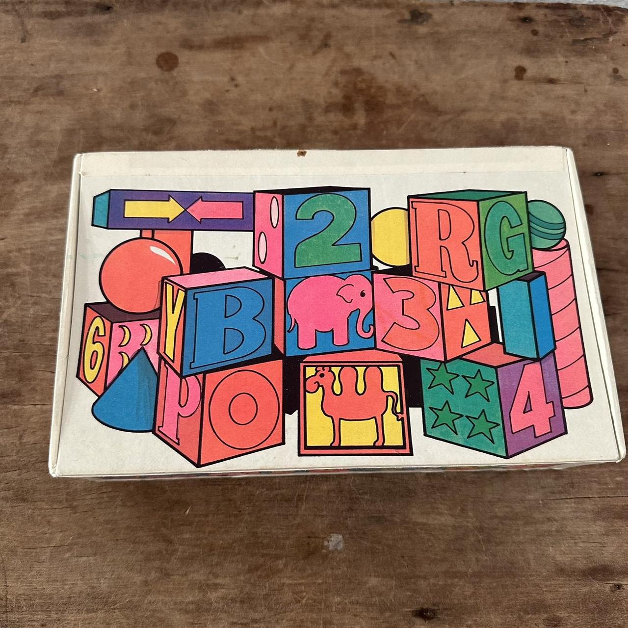 Vintage 70s style school box. Cardboard. Bright fun... - Depop