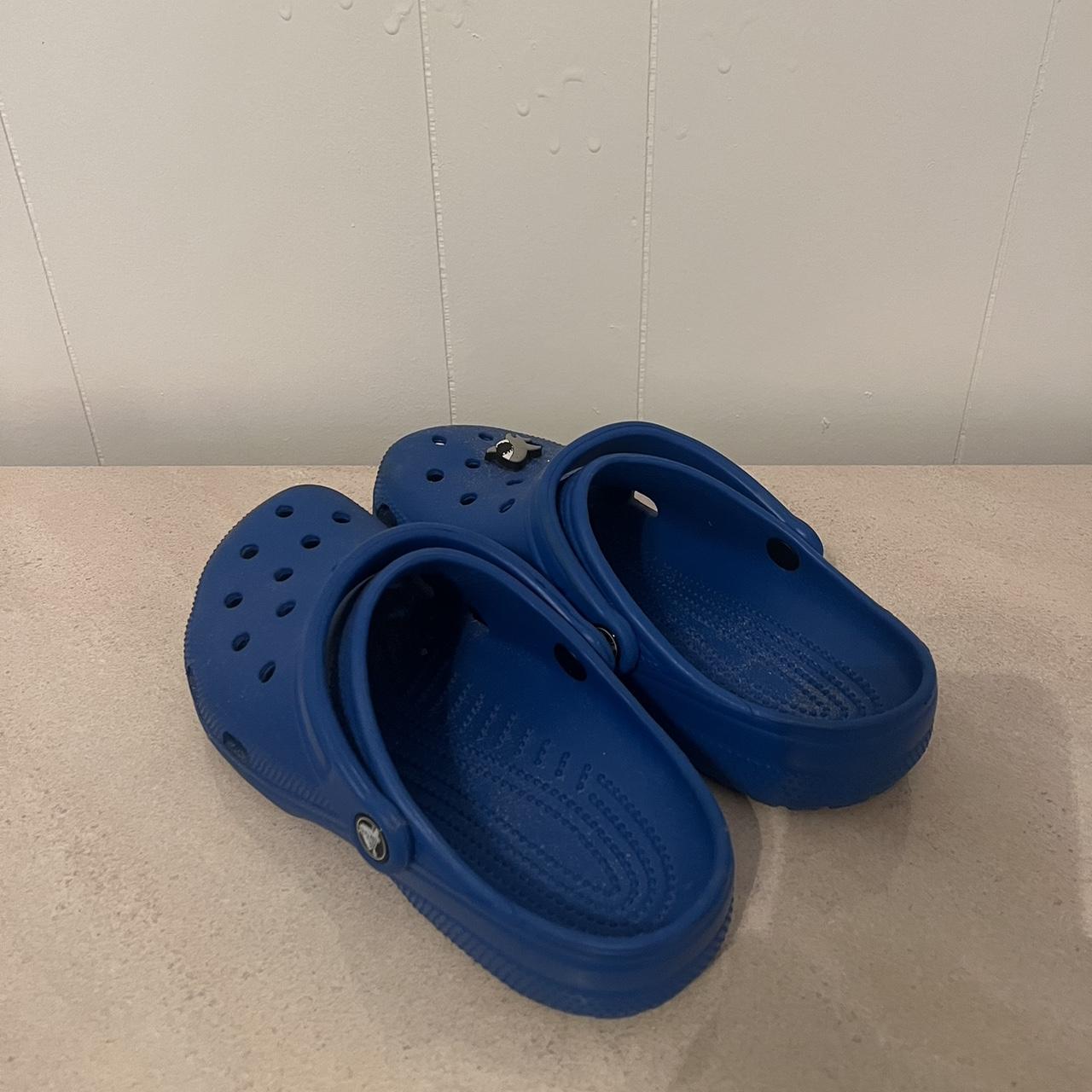 Crocs women’s size 8 blue comes with the shark 🦈... | Depop