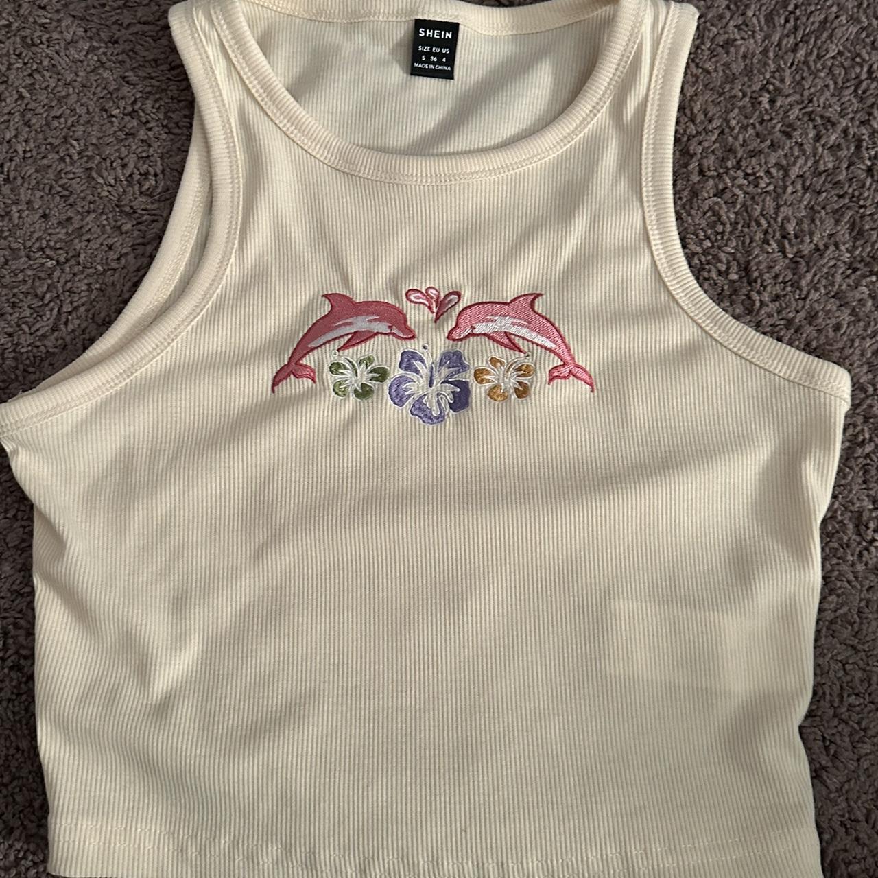 shein dolphin crop top - Depop
