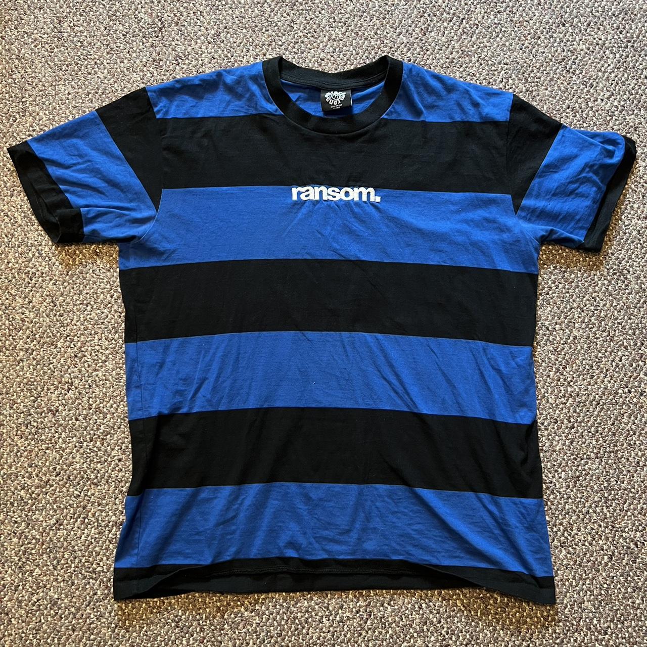 RANSOM embroidered striped tee Great condition... - Depop