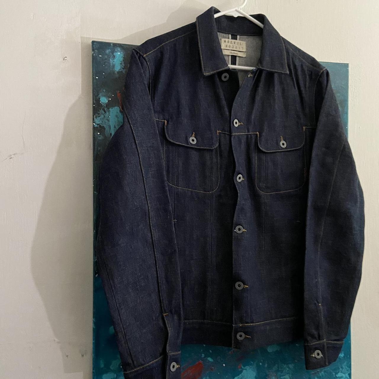 Men’s Selvedge Raw Denim Jean Jacket Size: Medium... - Depop
