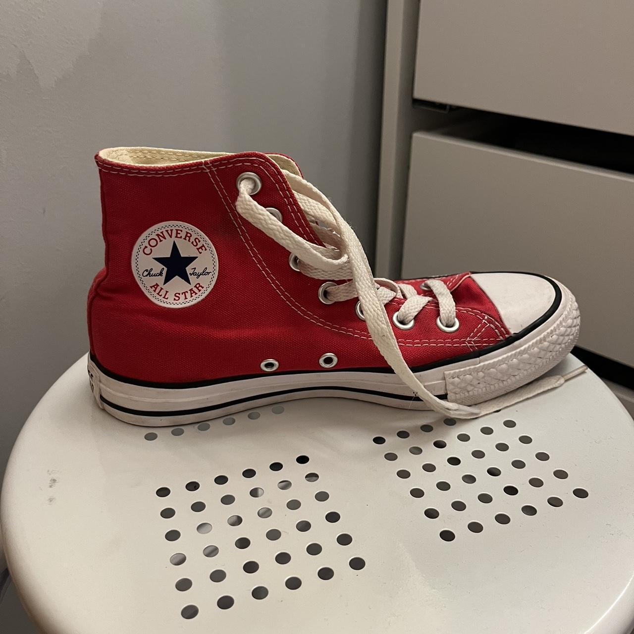 Converse Red High Tops Bought for £60, selling for... - Depop