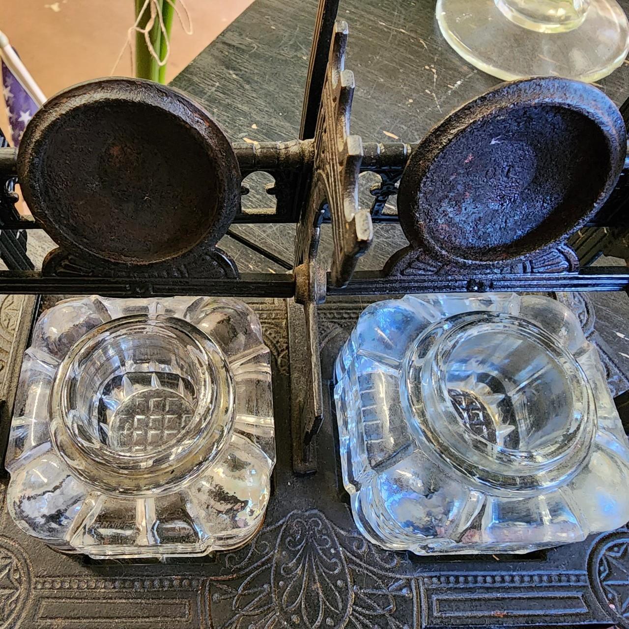 Vintage Art Deco double inkwell. Inkwell has two... | Depop