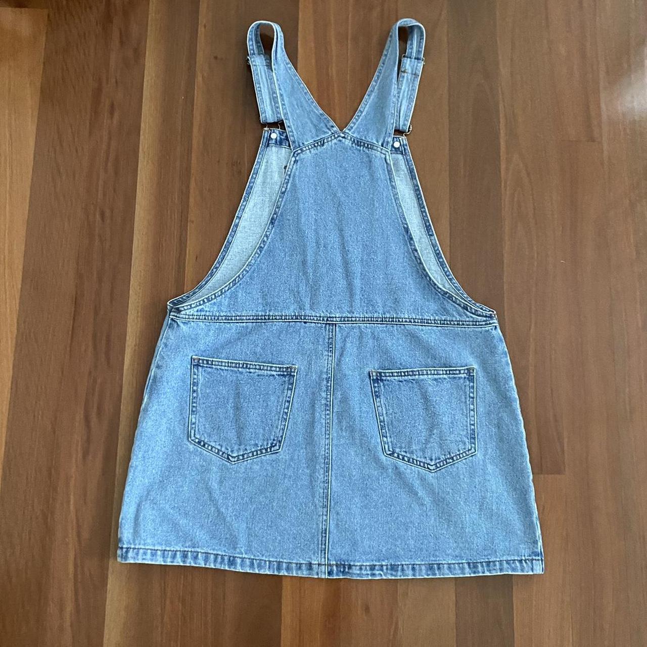 Denim Pinafore Dress Excellent Condition - worn on... - Depop