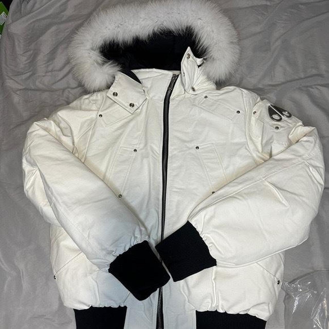 Authentic White moose knuckle puffer coat with faux... - Depop
