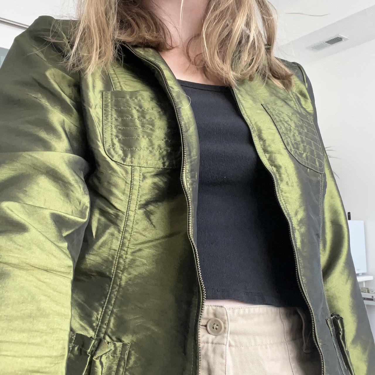 Chicos metallic green jacket Could be styled with ... - Depop